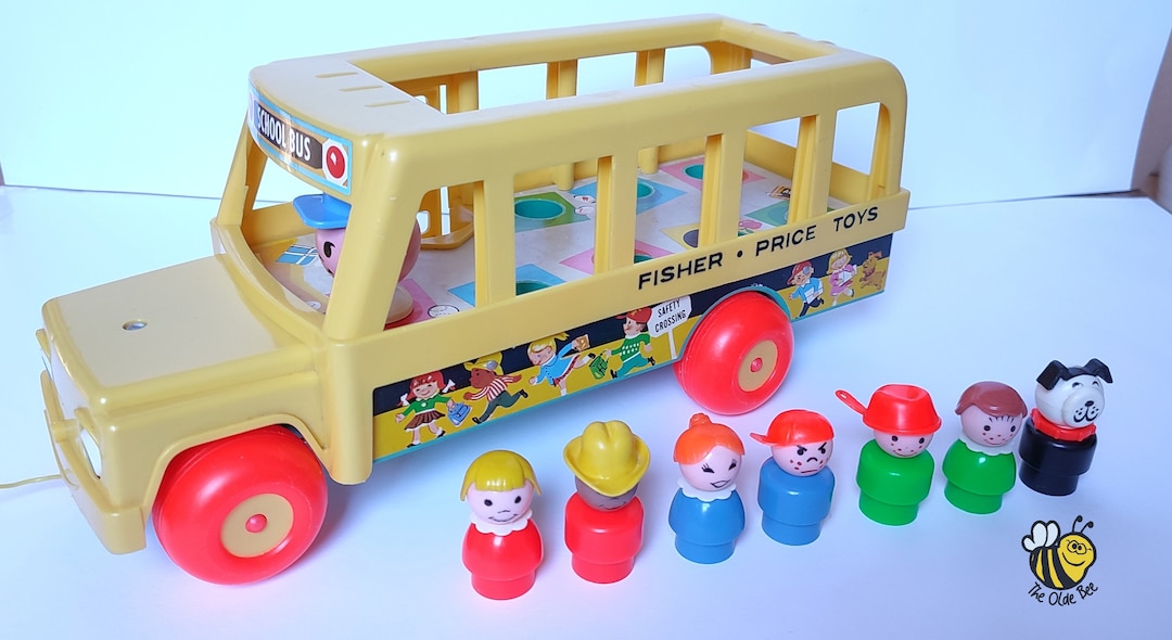 Vintage Fisher Price School Bus #192 Made in Belgium - Etsy
