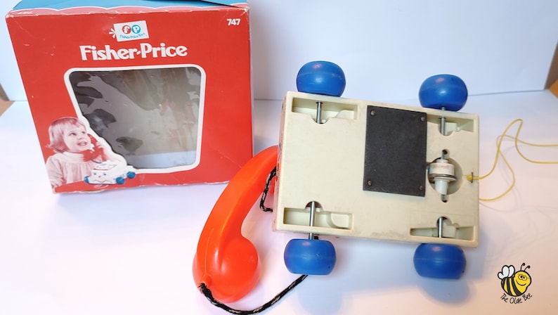 Vintage Fisher Price Chatter Telephone 747 With Box, Made in Belgium ...
