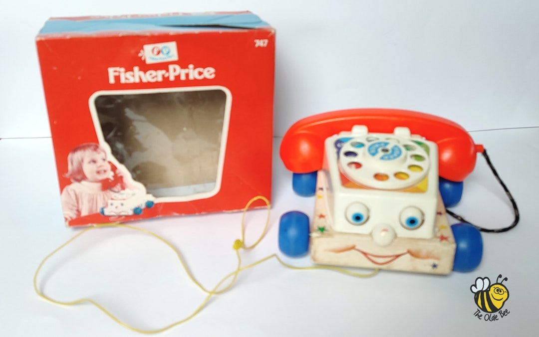 Vintage Fisher Price Chatter Telephone #747 With Box, Made in Belgium ...