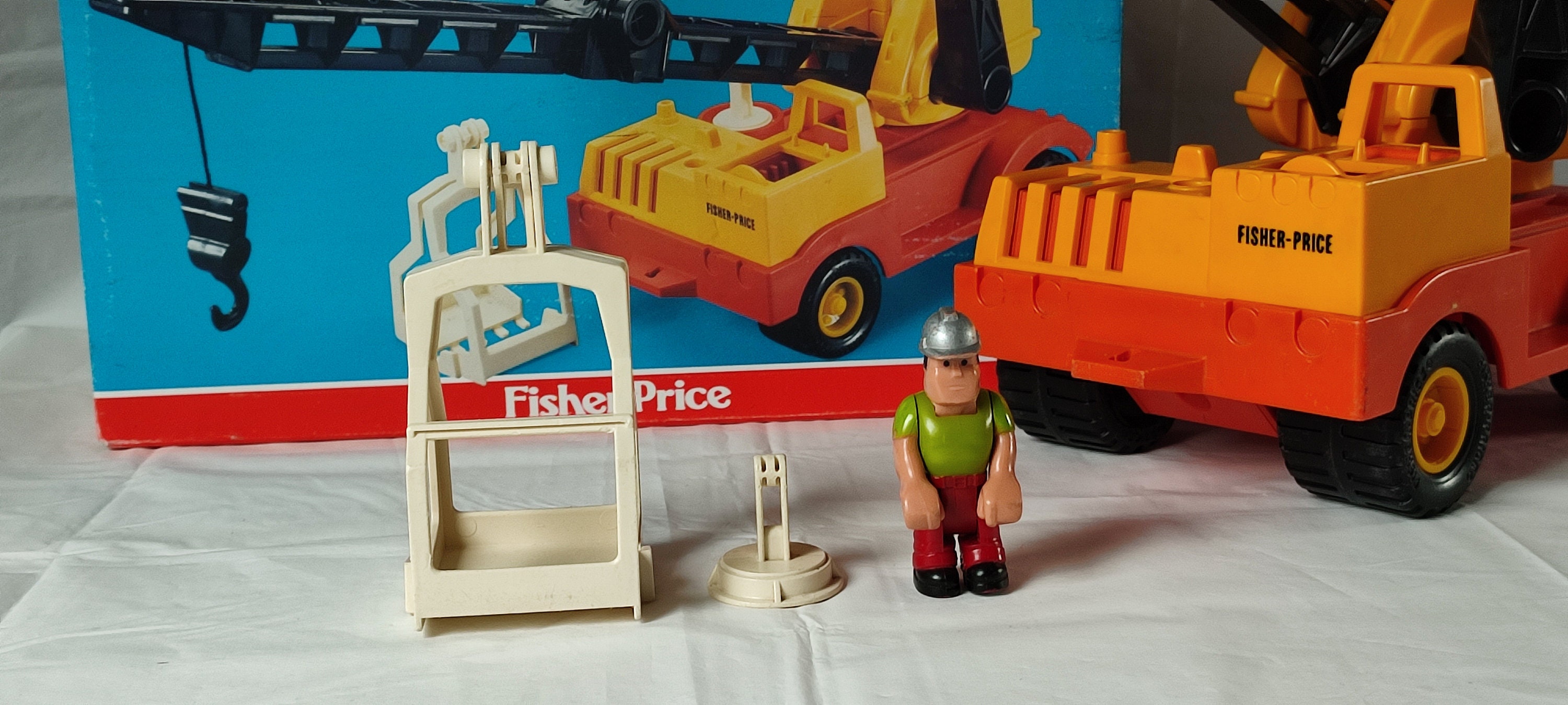 Vintage Fisher Price Husky Helper Boom Crane Toy, Made in USA 1985 ...