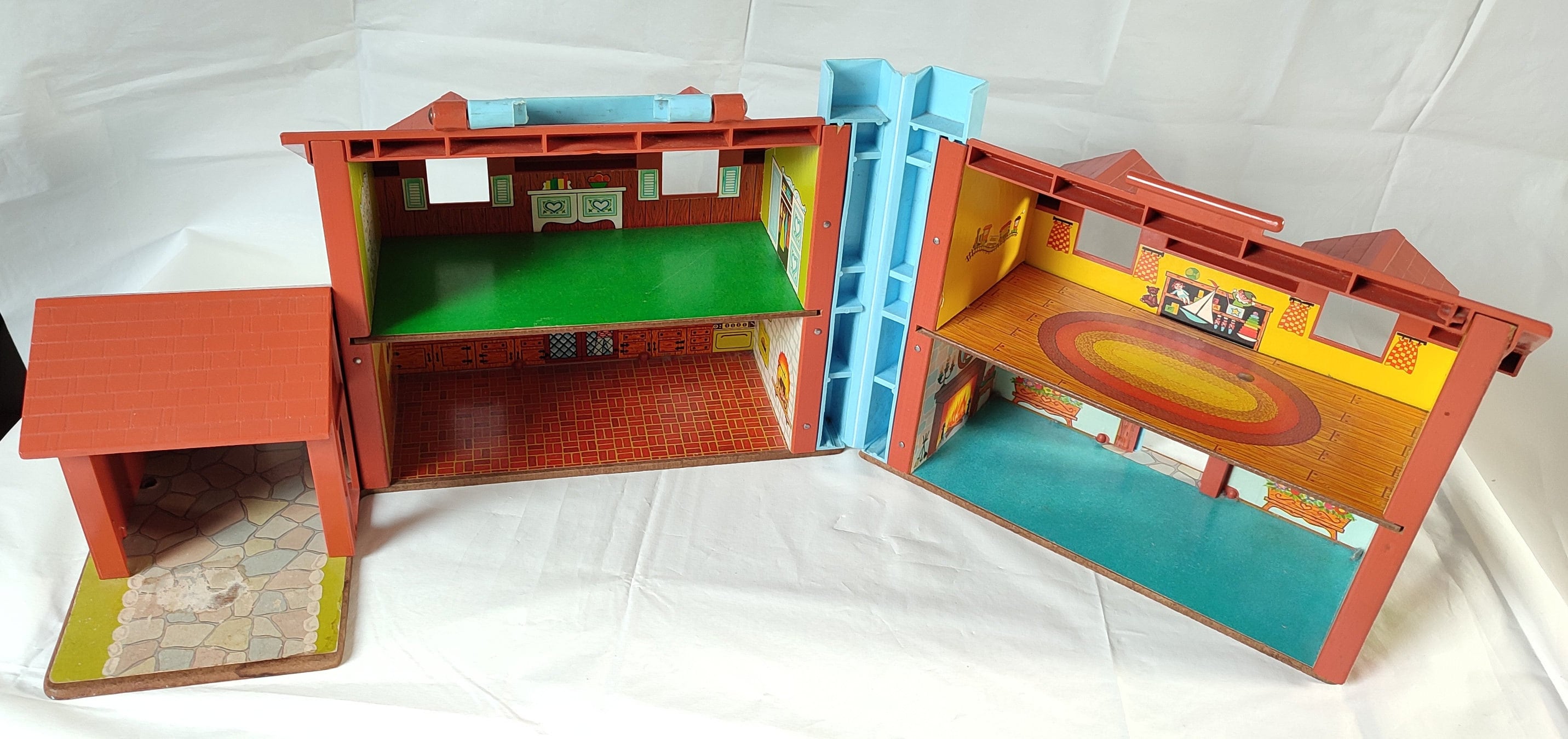 Vintage Fisher Price Play Family House brown House 952 Complete, With ...