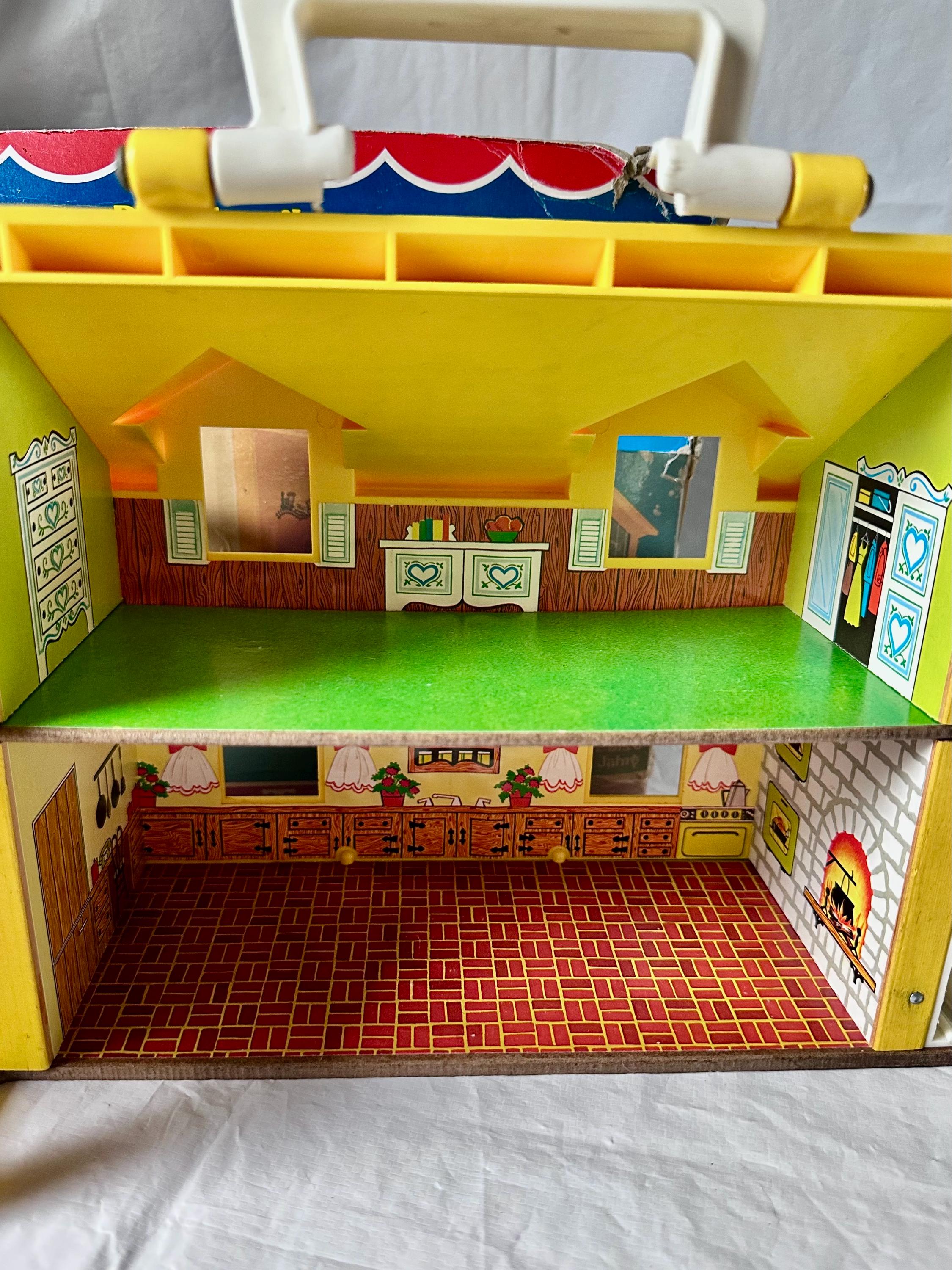 Vintage Fisher Price Play Family House #952 (yellow) With Box, Made in ...