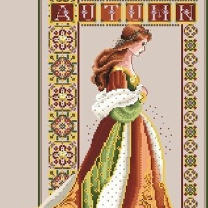 Cross Stitch Pattern SAGA Pdf Xsd Season AUTUMN WOMAN Cross Stitch Lady ...