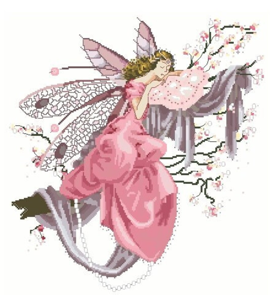 Cross Stitch Pattern Sleeping Fairy March Fairy MARCH FAIRY DREAM Cross ...