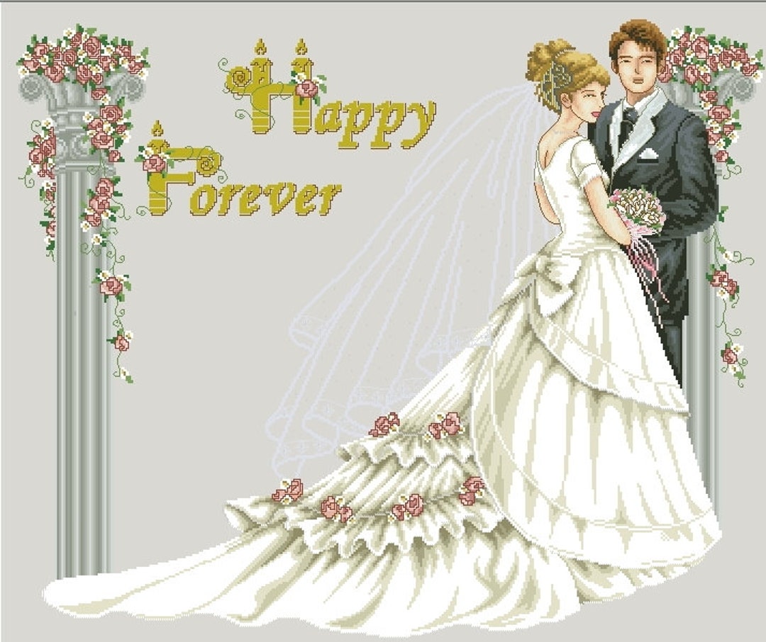 The WEDDING MARRIAGE MARRIAGE Cross Stitch Pattern Printable Cross ...