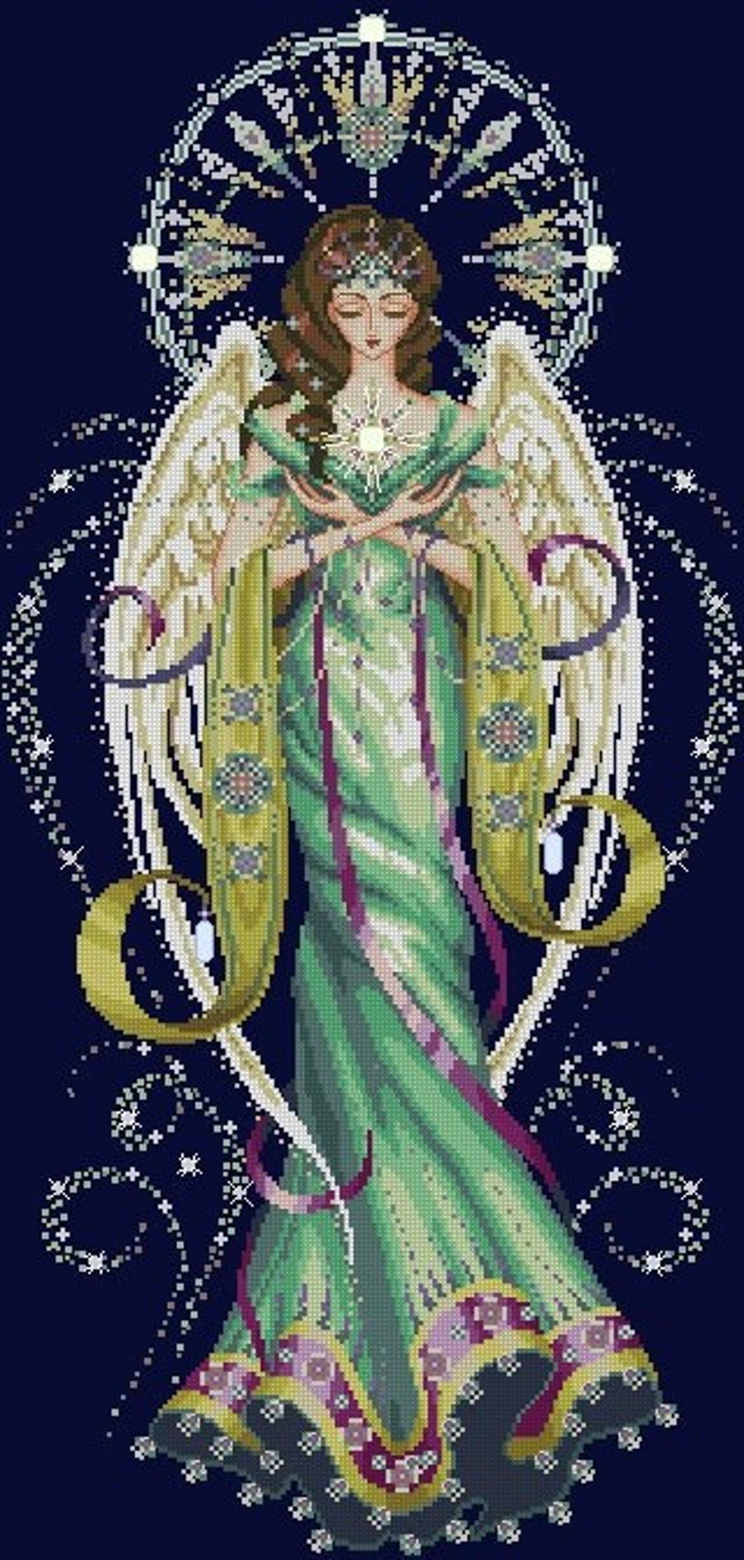 The ANGEL of the Stars Cross Stitch Pattern Angel of the STAR - Etsy