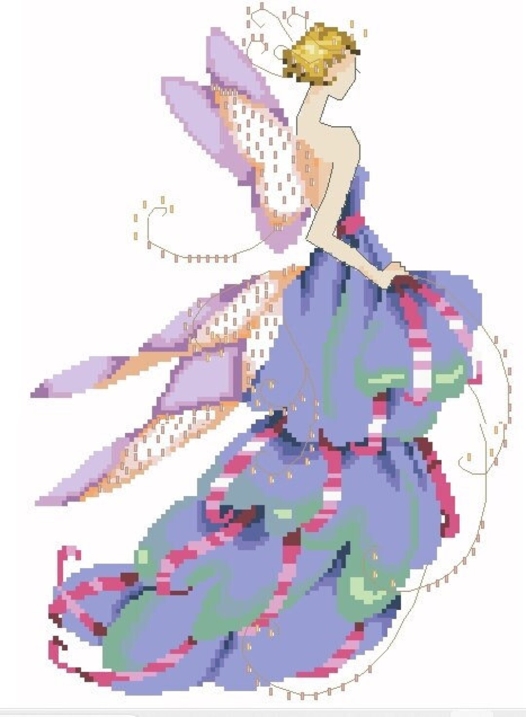 Cross Stitch Pattern the FAIRY of Style and Fashion MODEL STYLE Fairy ...