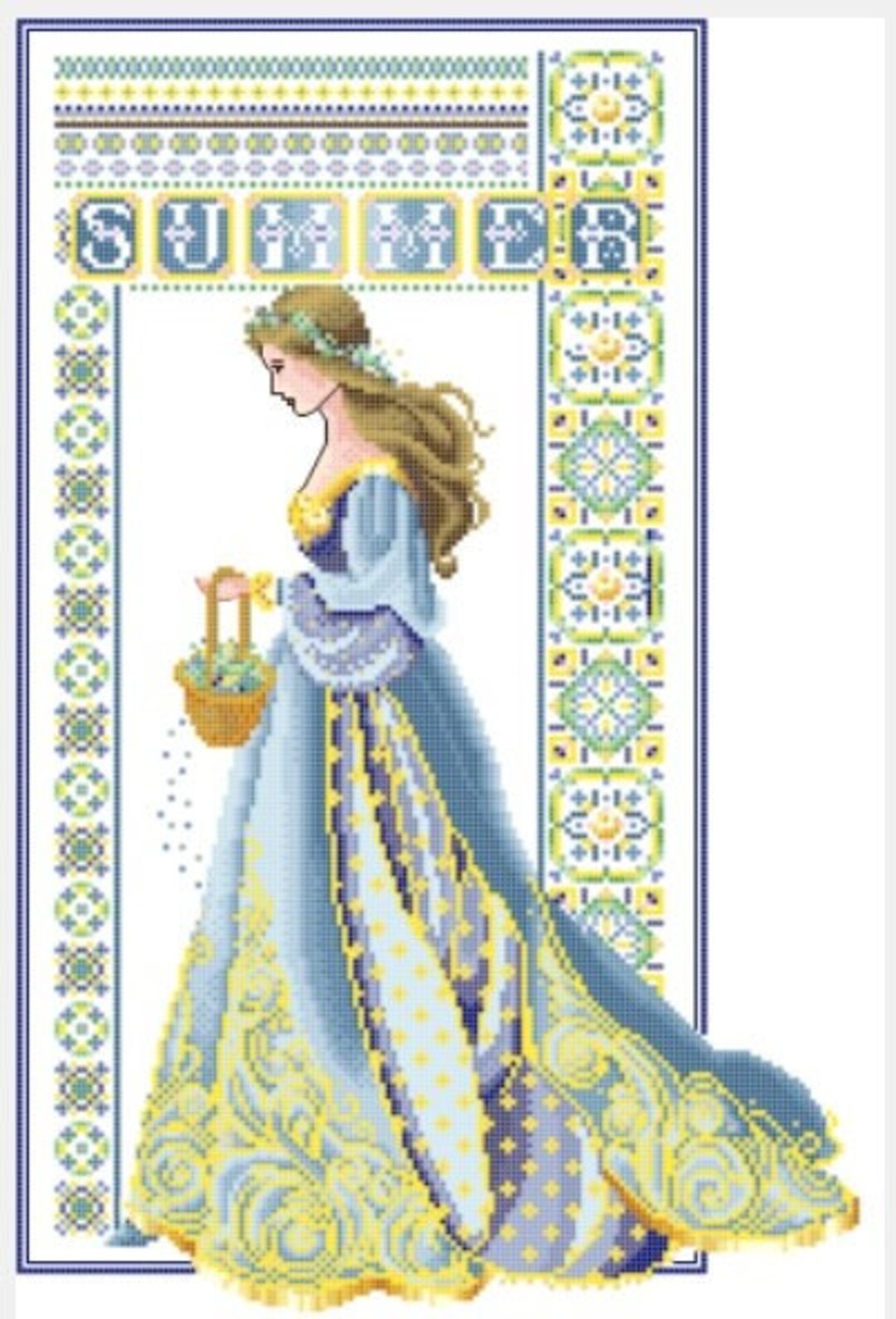 SUMMER WOMAN SEASON Cross Stitch Pattern Cross Stitch Seasons Dmc ...