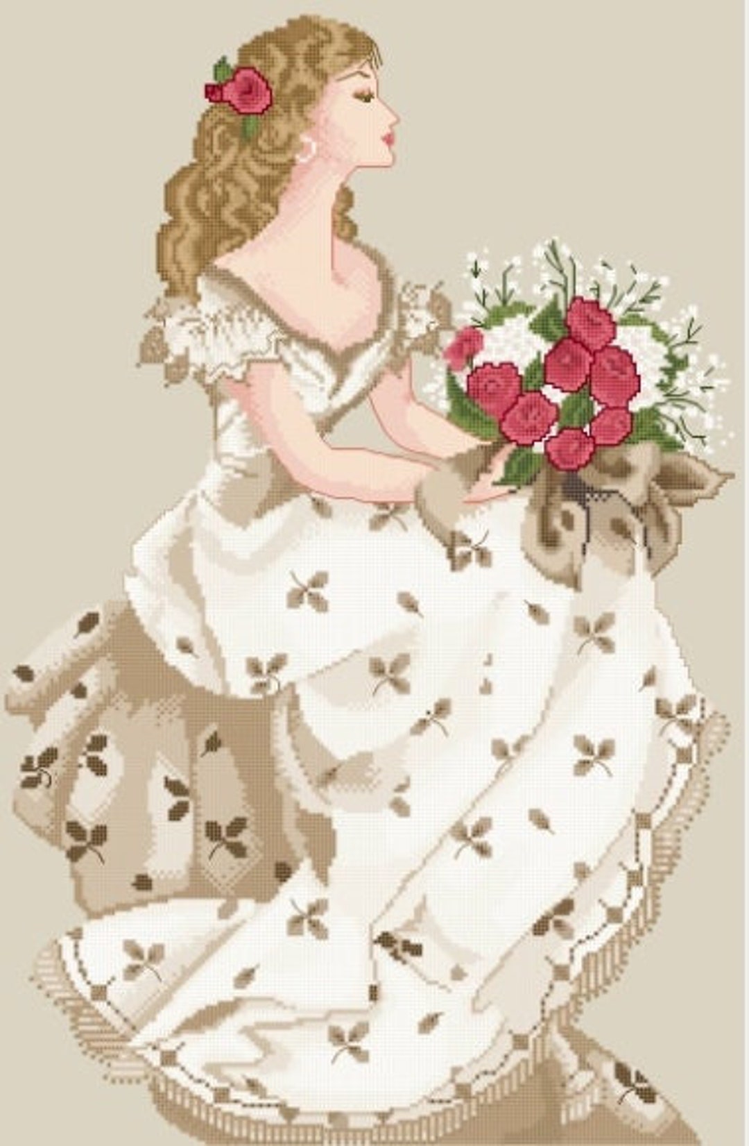 Cross Stitch Pattern PDF Dmc Woman Spring LADY SPRING Cross Stitch ...