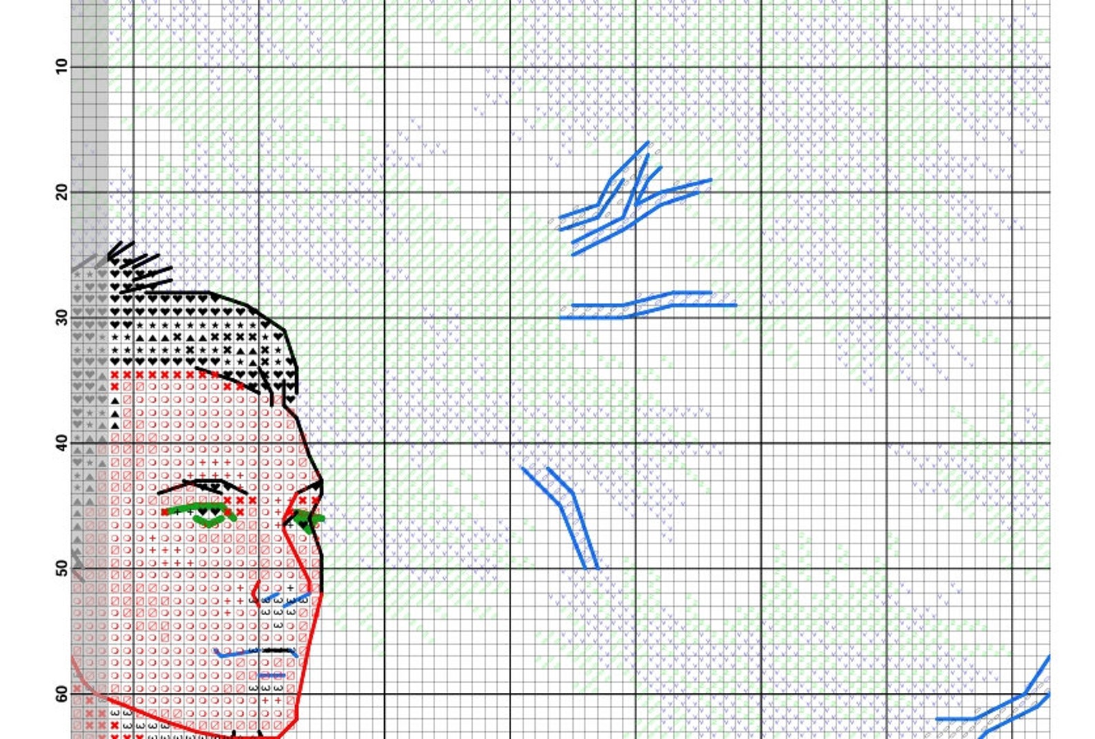 Cross Stitch Pattern SAGA Pdf Xsd SAMURAI With Peacock Cross Stitch ...