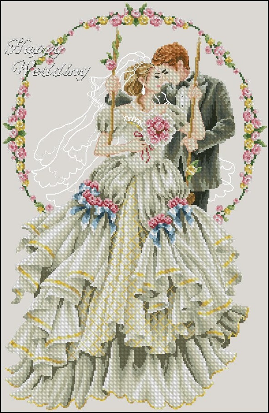 The Wedding Cross Stitch Pattern, Today the Wedding Couple WEDDING JUST ...