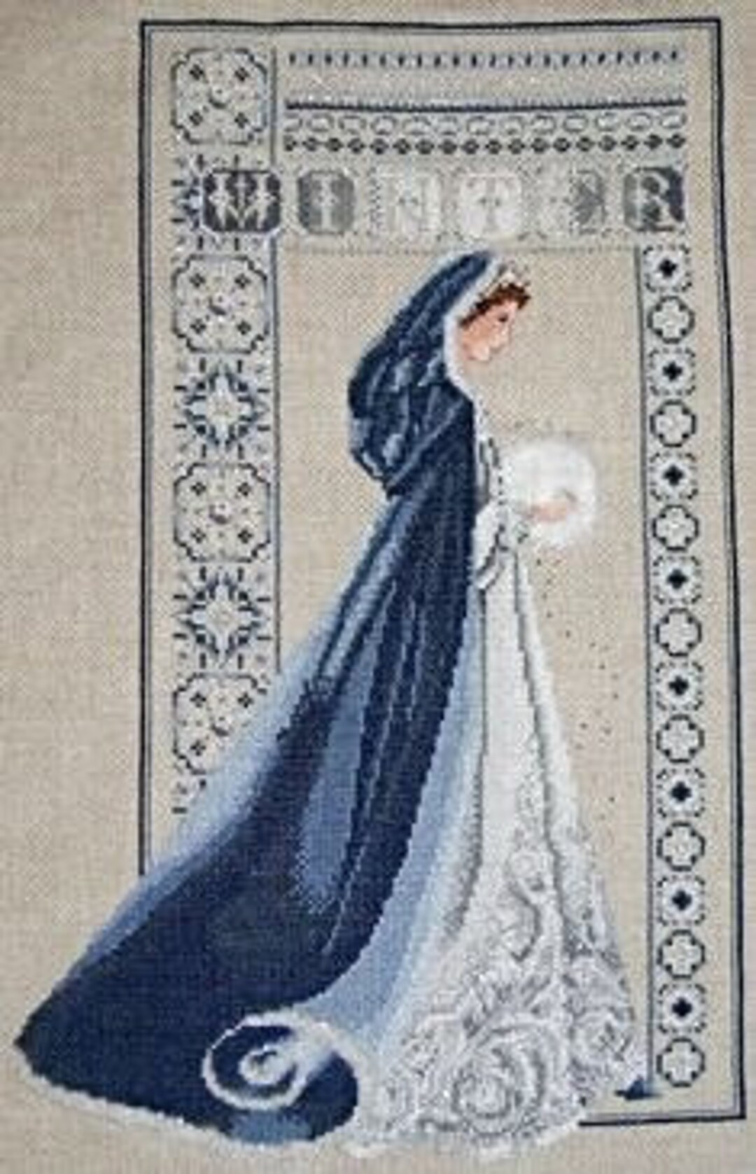 SAGA Dmc Lady WINTER WOMAN Cross Stitch Pattern Cross Stitch Celtic ...