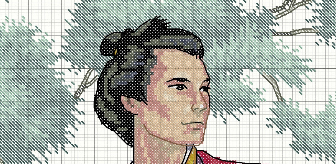 JAPANESE Cross Stitch Pattern With SAMURAI PEACOCK With Peacock Stitch ...