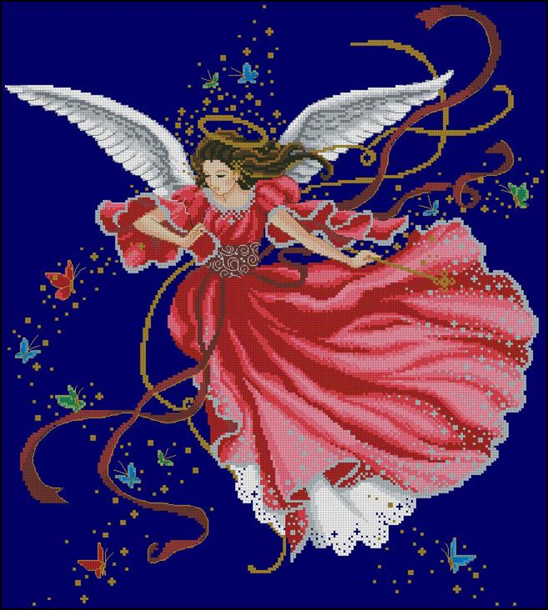SAGA Cross Stitch Pattern Pdf Xsd ANGEL and Butterflies Wings of SUMMER ...