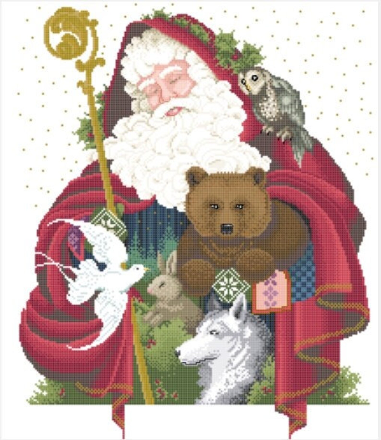 Cross Stitch Pattern SAGA Pdf Xsd SANTA Claus and ANIMALS Cross Stitch ...