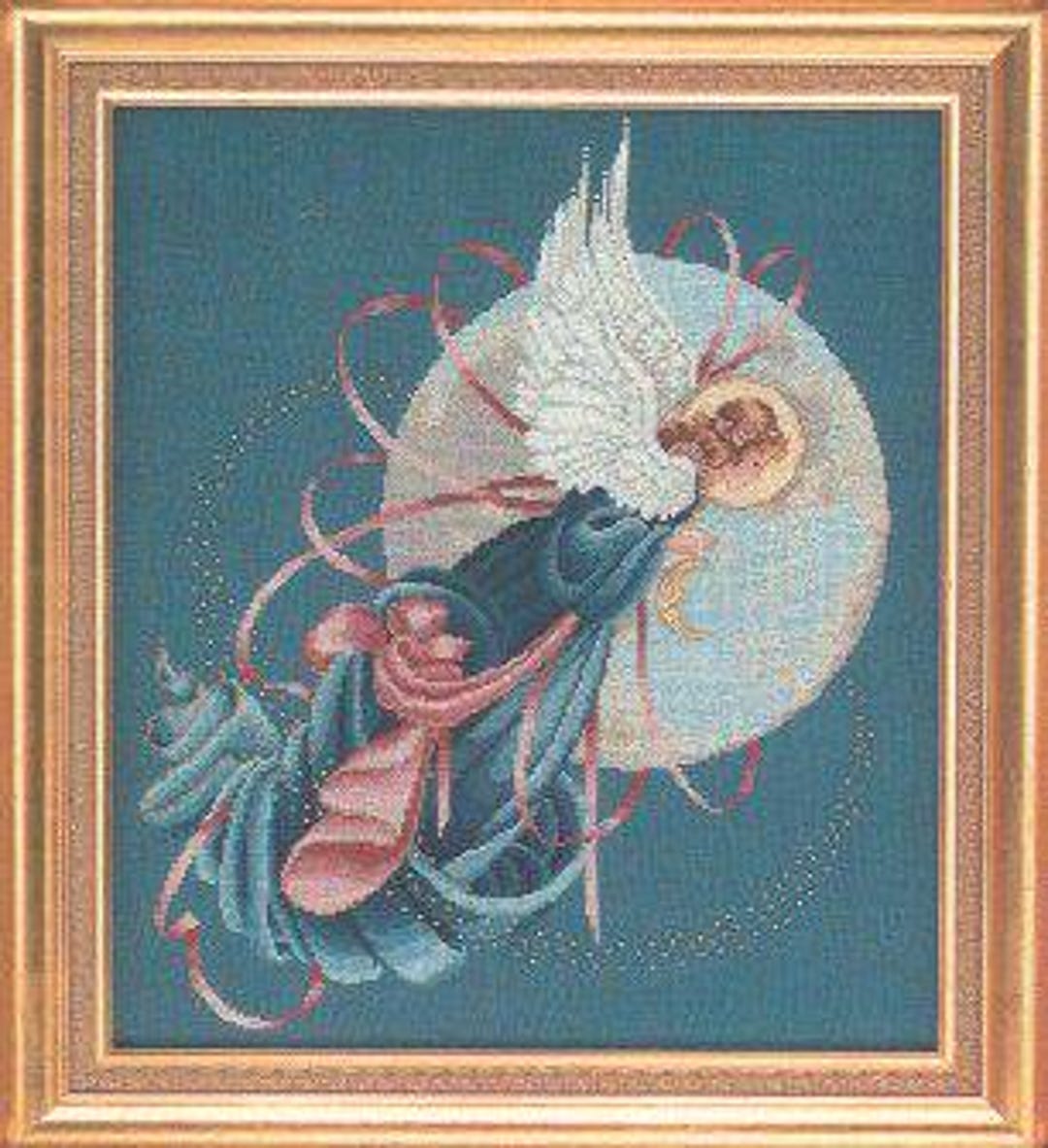 Schema Punto Croce SAGA Pdf Xsd Angelo Della Luna Blu MOON ANGEL Cross ...