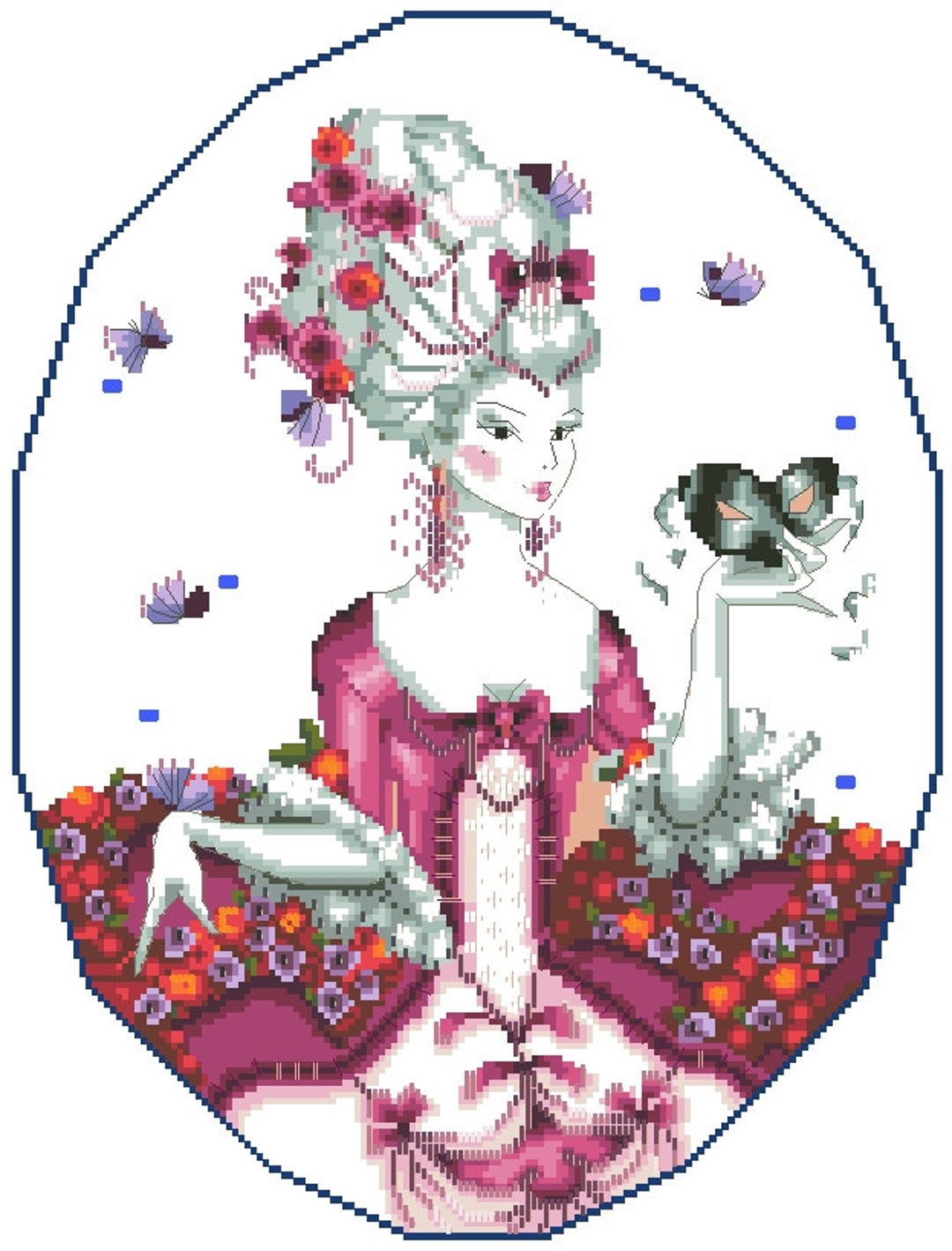Woman With WOMAN MASK Cross Stitch Pattern in Printable MASK - Etsy