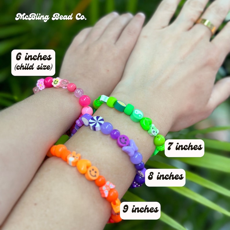 Rainbow Bead Bracelet Y2k, 90s Aesthetic Kandi, Rave, PLUR Beads Charm ...