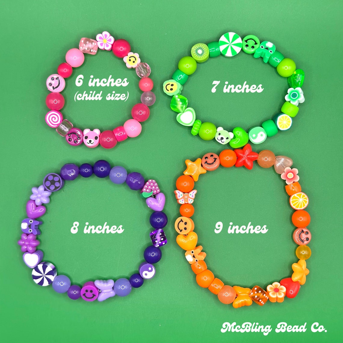 Rainbow Bead Bracelet Y2k, 90s Aesthetic Kandi, Rave, PLUR Beads Charm ...