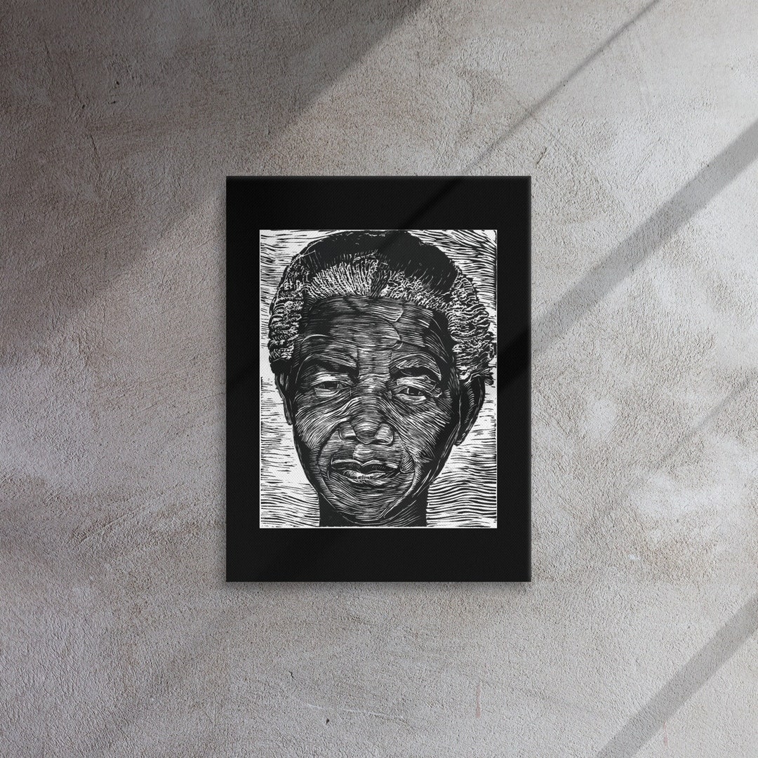 Nelson Mandela Wall Art Black Border Graphic Different Sizes - Etsy