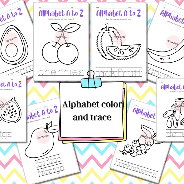 Abc Coloring Chart - Etsy
