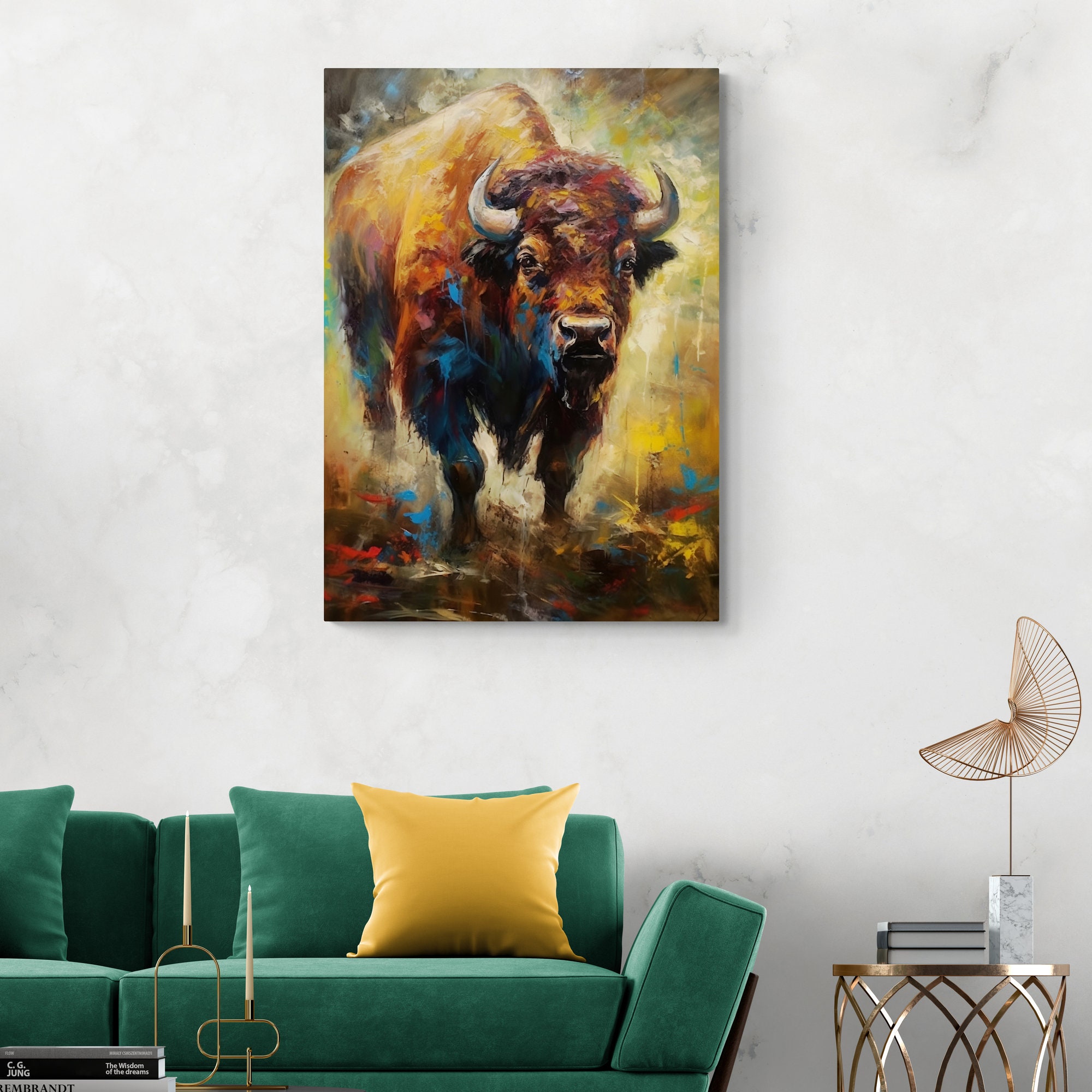 Buffalo Canvas, Buffalo Wall Art, Buffalo Painting, Buffalo Artwork ...