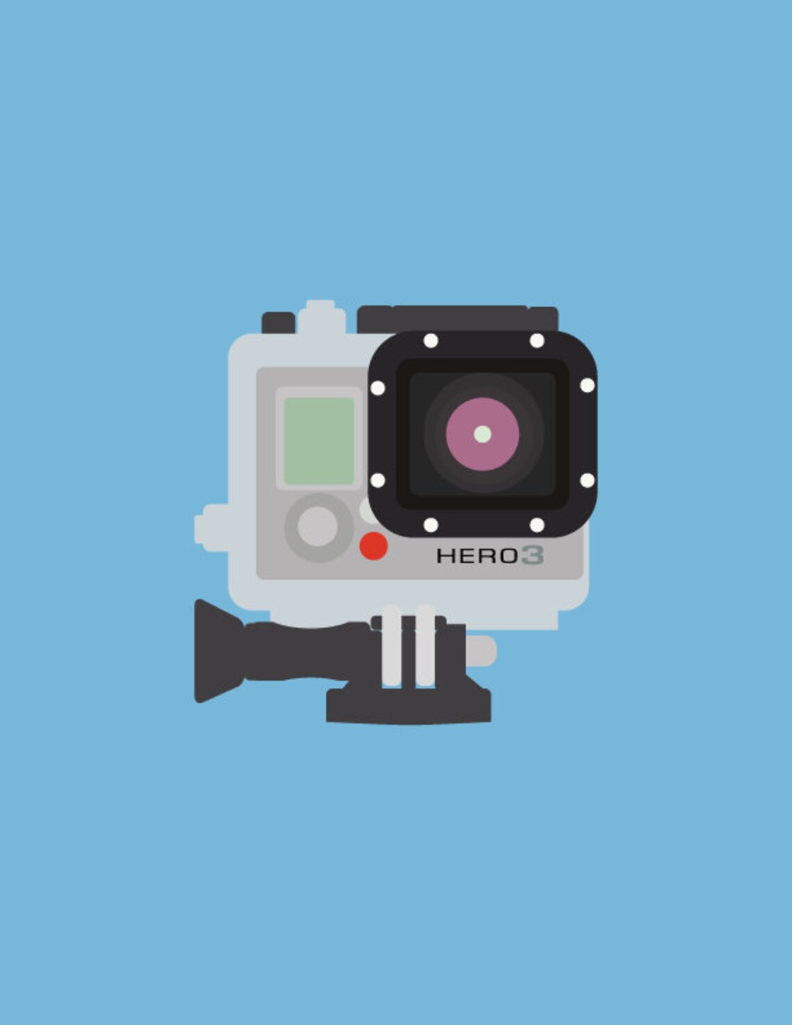 Gopro Hero 3 Vector Illustration Printable Wall Art - Etsy