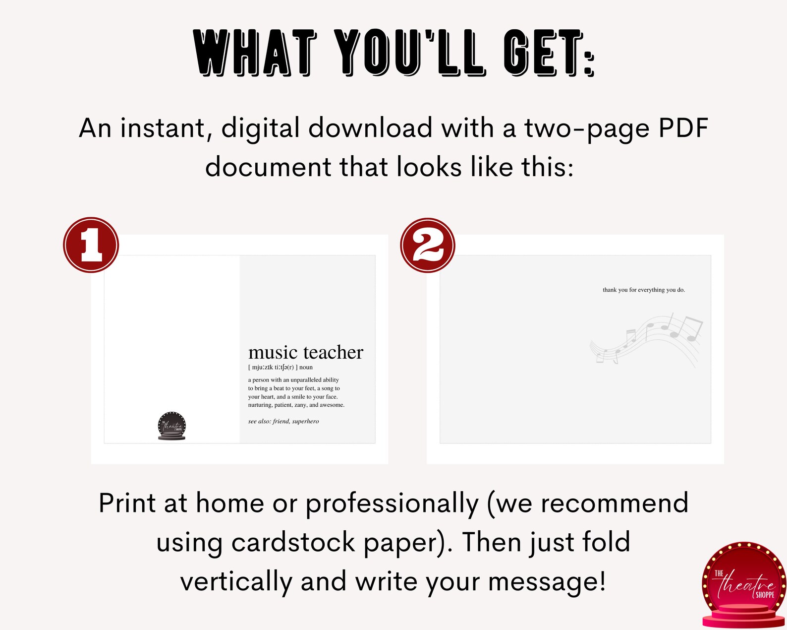 Music Teacher Definition Card | Teacher Appreciation Week, Card for ...