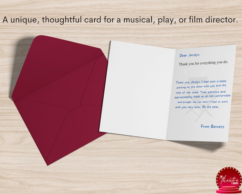 Director Definition Thank You Card | Printable Thank You Gift, Card for ...