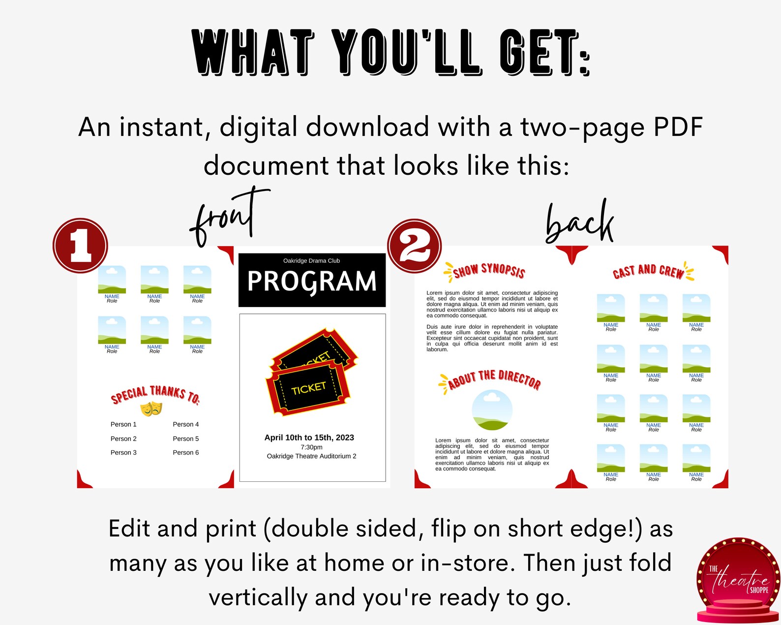 4-page Theatre Program Template: Playbill Design (canva Editable) - Etsy