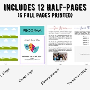 Theatre Playbill, Programme Canva Template | 12-page Printable Program ...