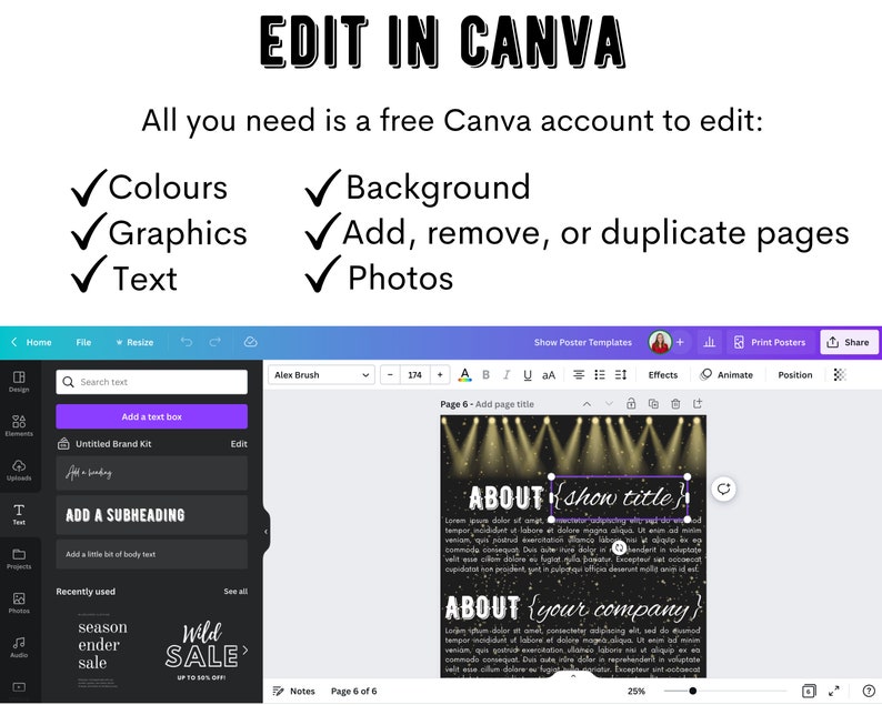 Theatre Front-of-house Posters Canva Templates | Cast and Crew Photos ...
