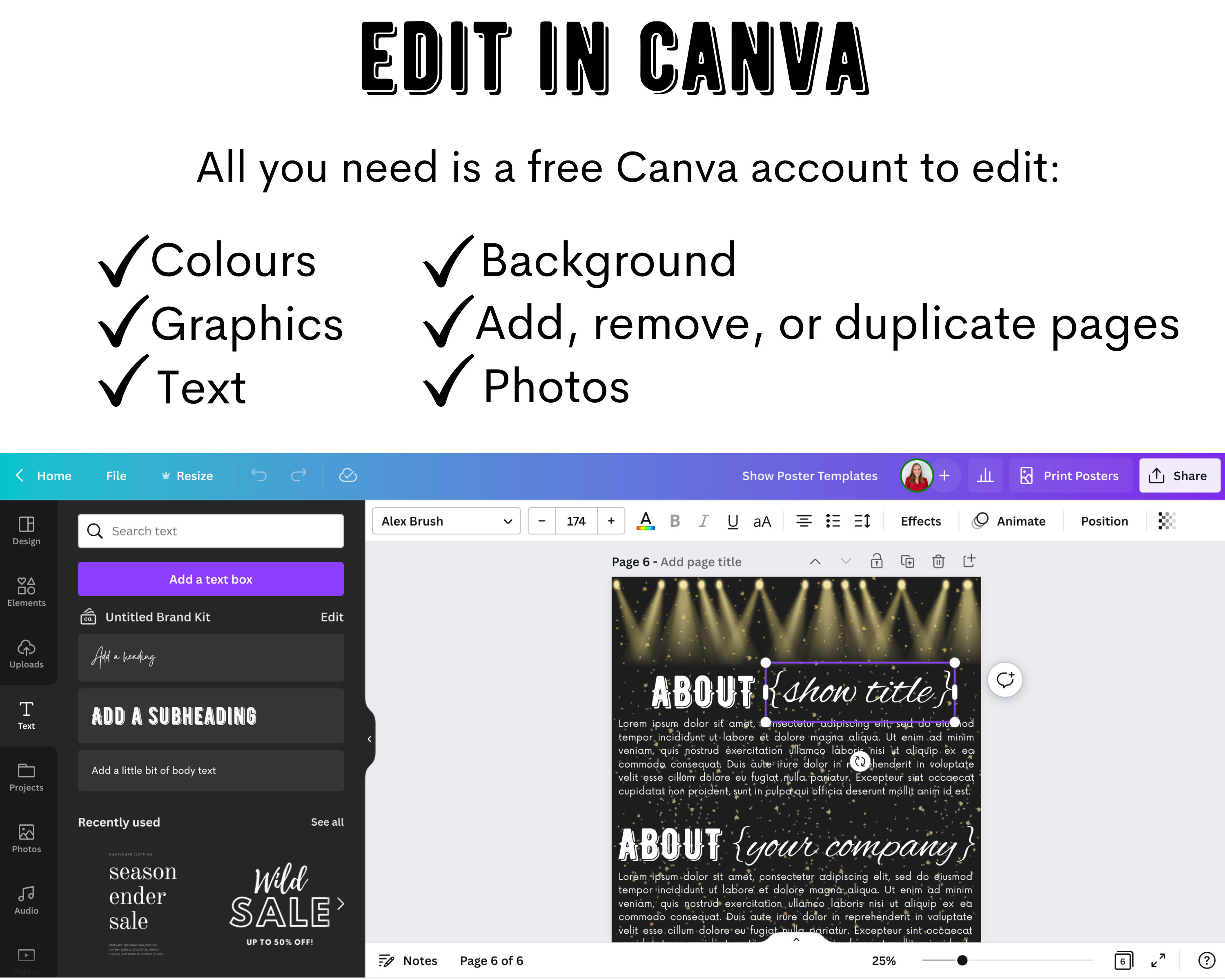 Theatre Front-of-house Posters Canva Templates | Cast and Crew Photos ...