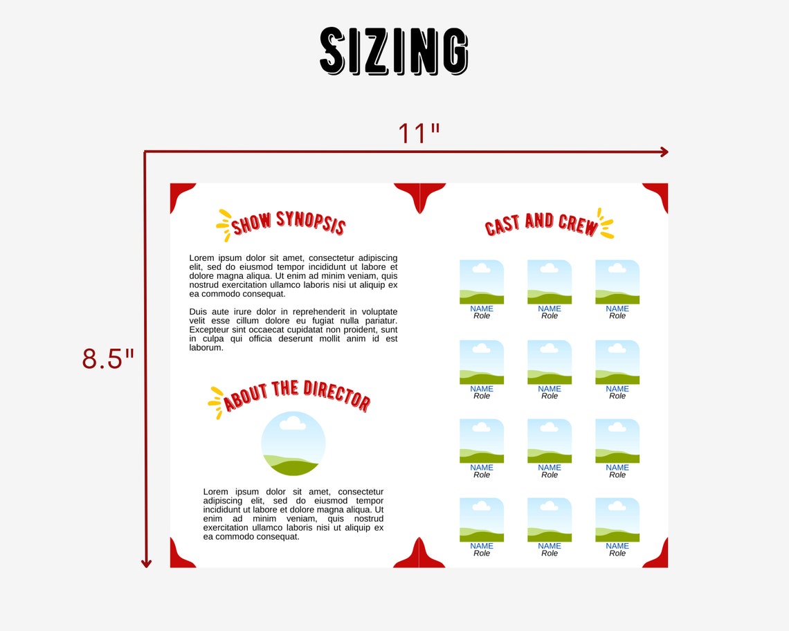 4-page Theatre Program Template: Playbill Design (canva Editable) - Etsy