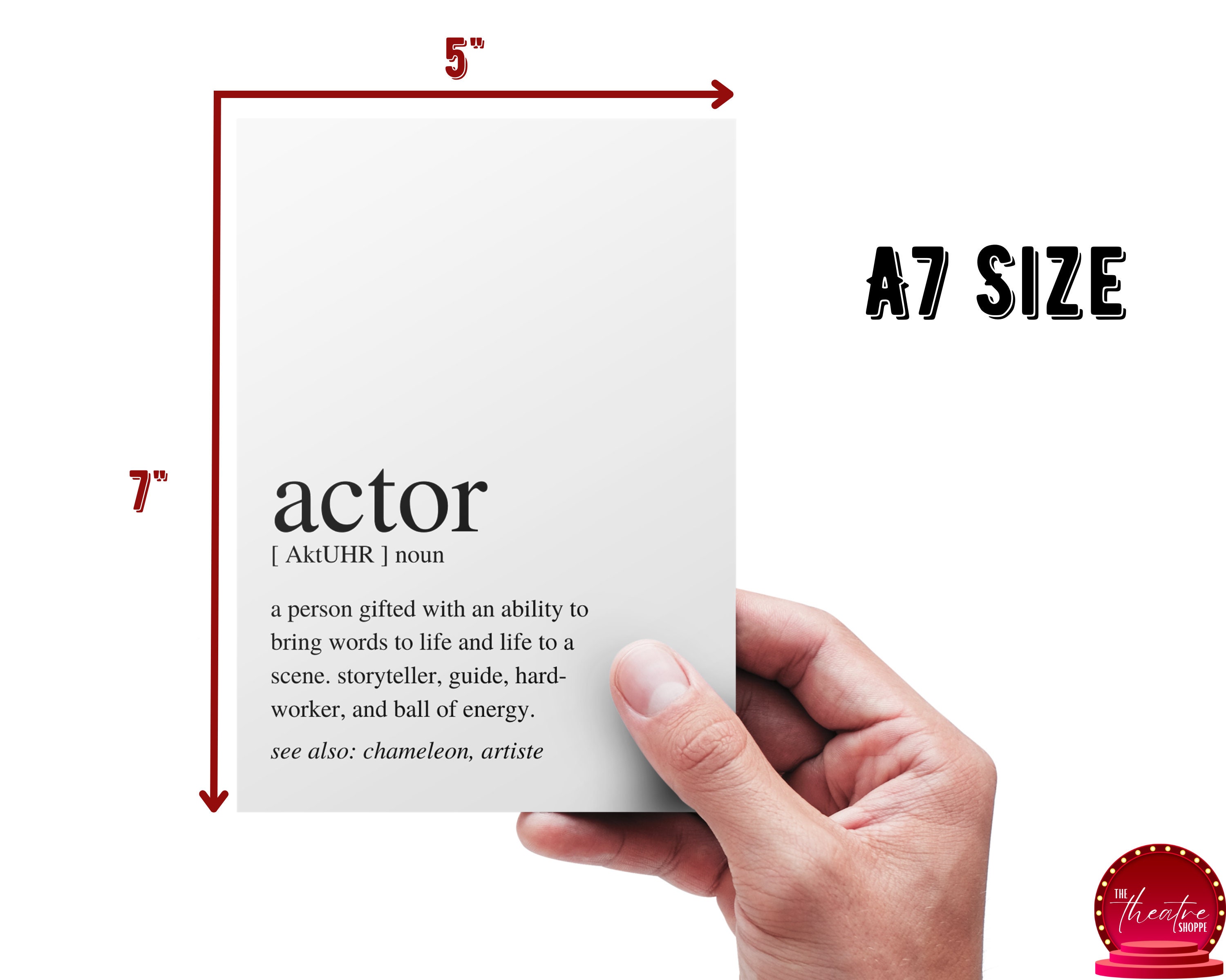 Actor Definition Greeting Card: Congratulations or Thank You (printable ...