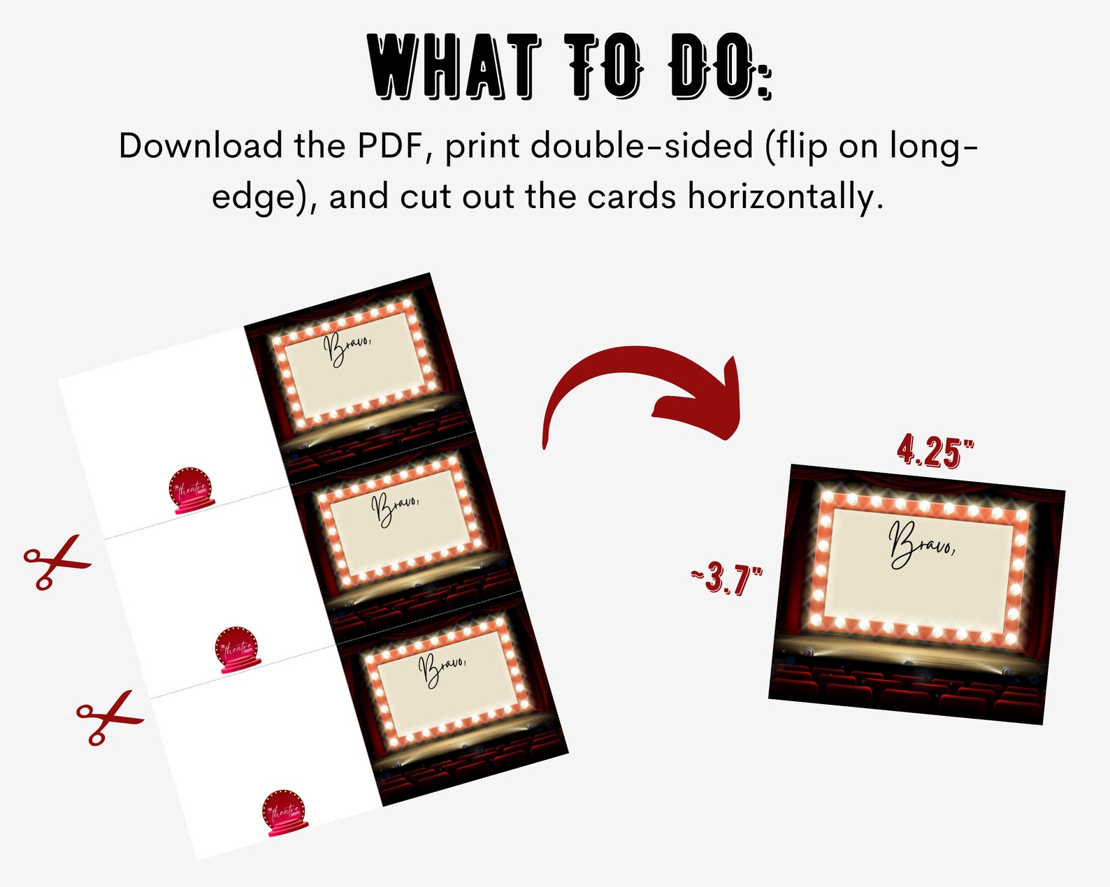 Opening Night Cards for Theatre | Printable Mini-cards for Theatre Cast ...