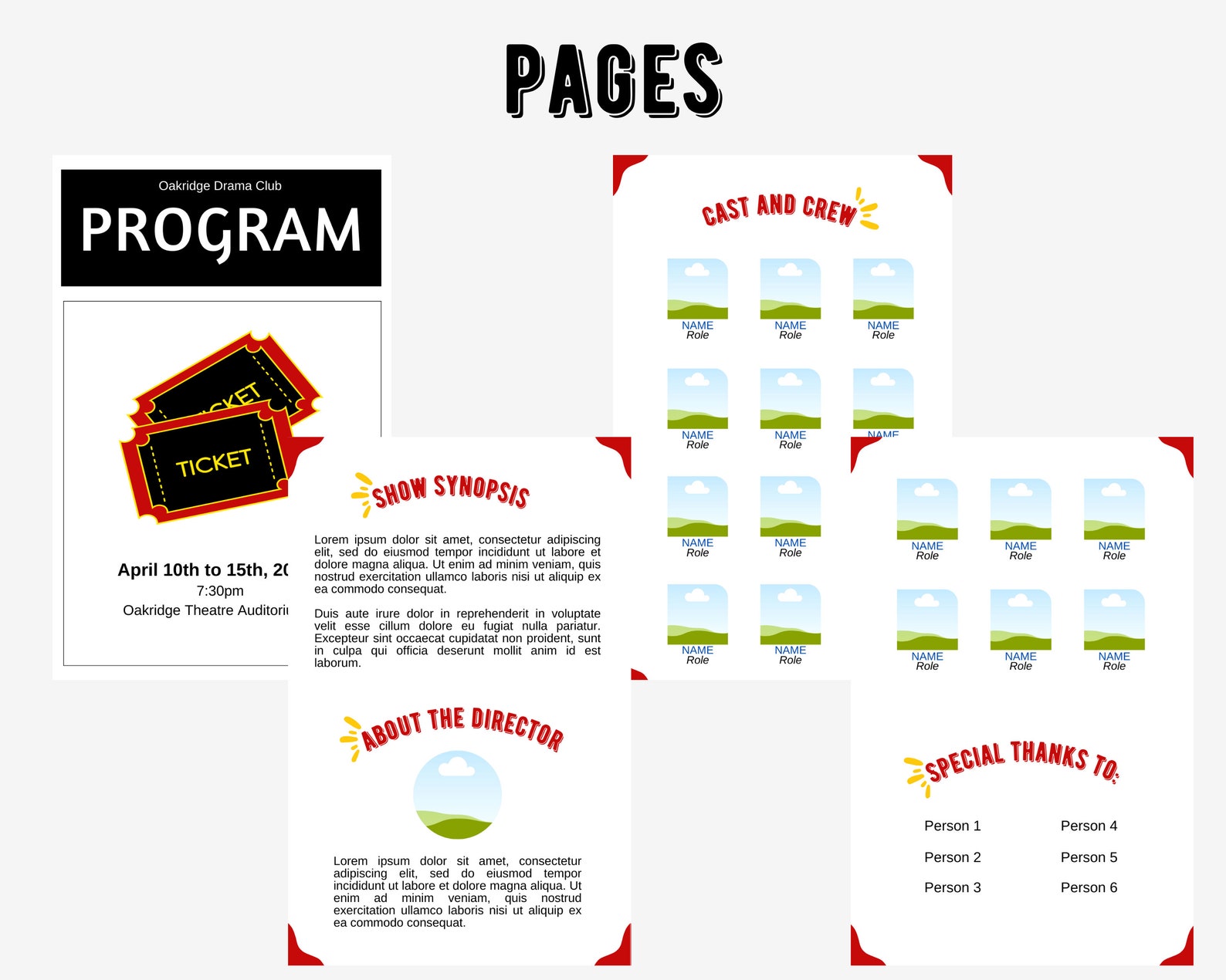 4-page Theatre Program Template: Playbill Design (canva Editable) - Etsy
