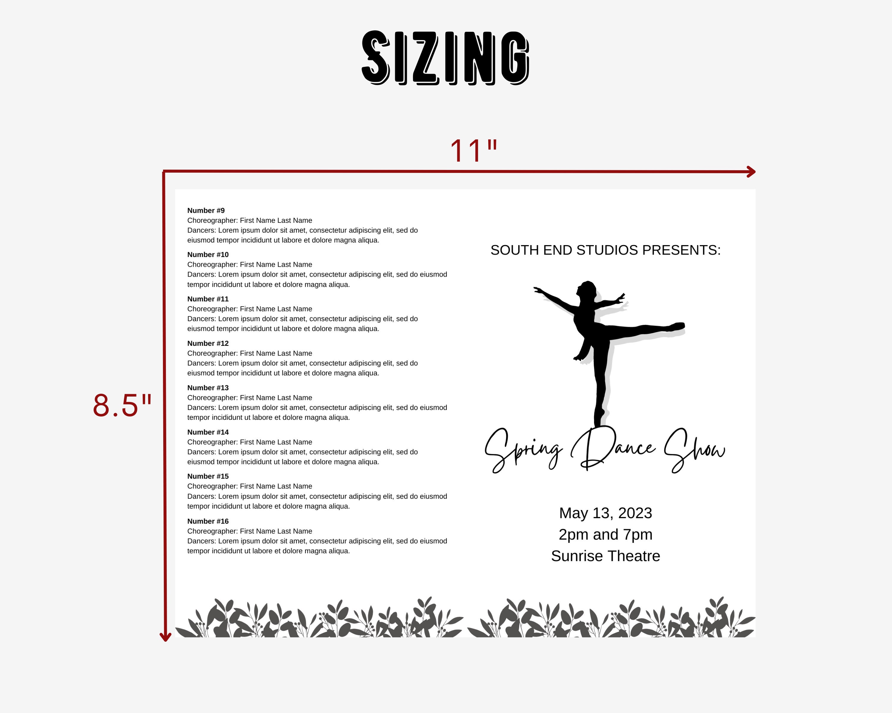 Dance Recital Program Template: Simple Bi-fold Design (canva Editable ...