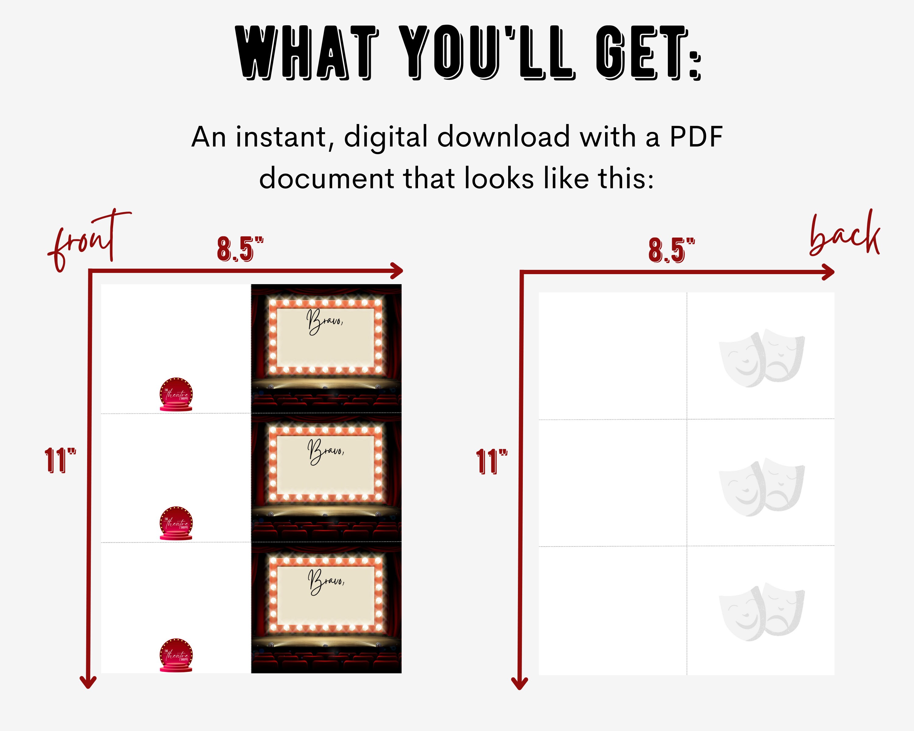 Opening Night Cards for Theatre | Printable Mini-cards for Theatre Cast ...