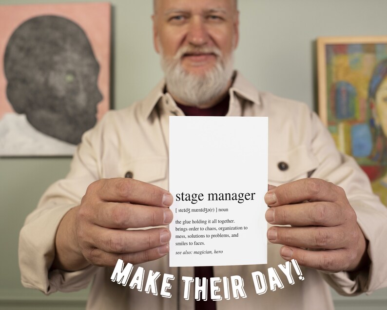 Stage Manager Definition Thank You Card: Theatre Gift (printable) - Etsy