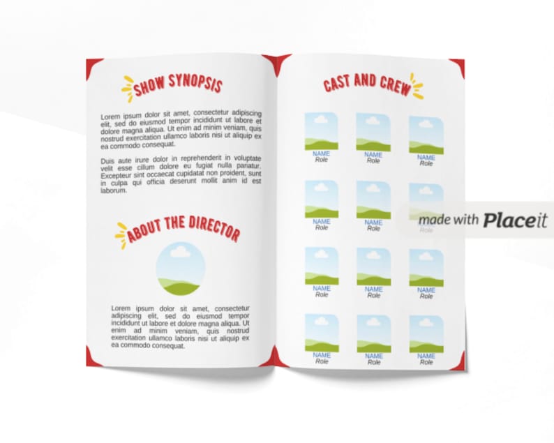 4-page Theatre Program Template: Playbill Design (canva Editable) - Etsy