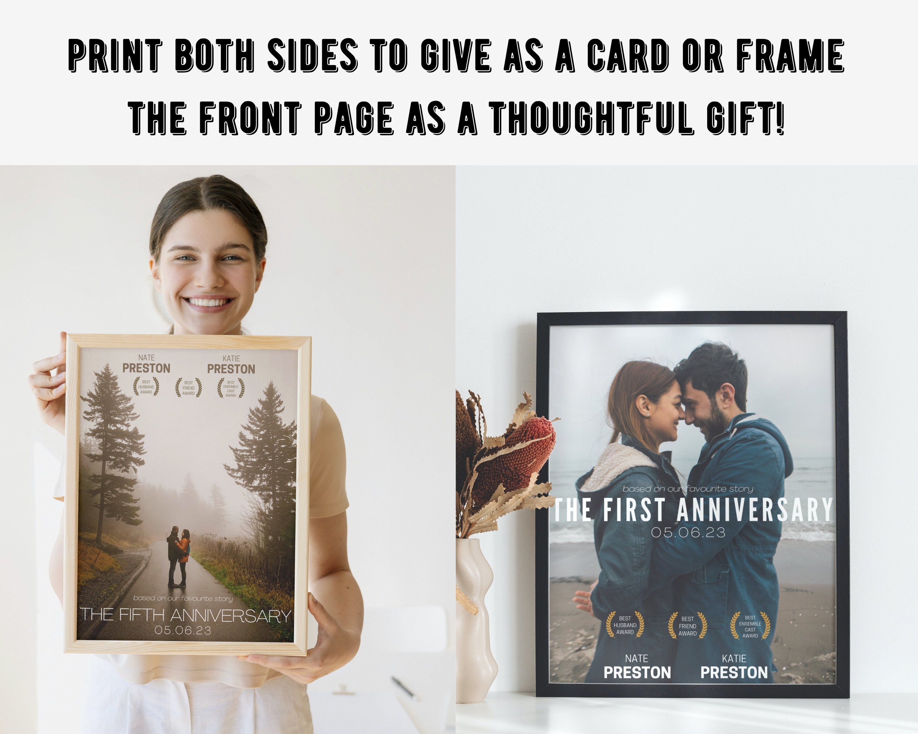 Custom Movie Poster Template Wedding, Anniversary, Couples Gift Edit in ...