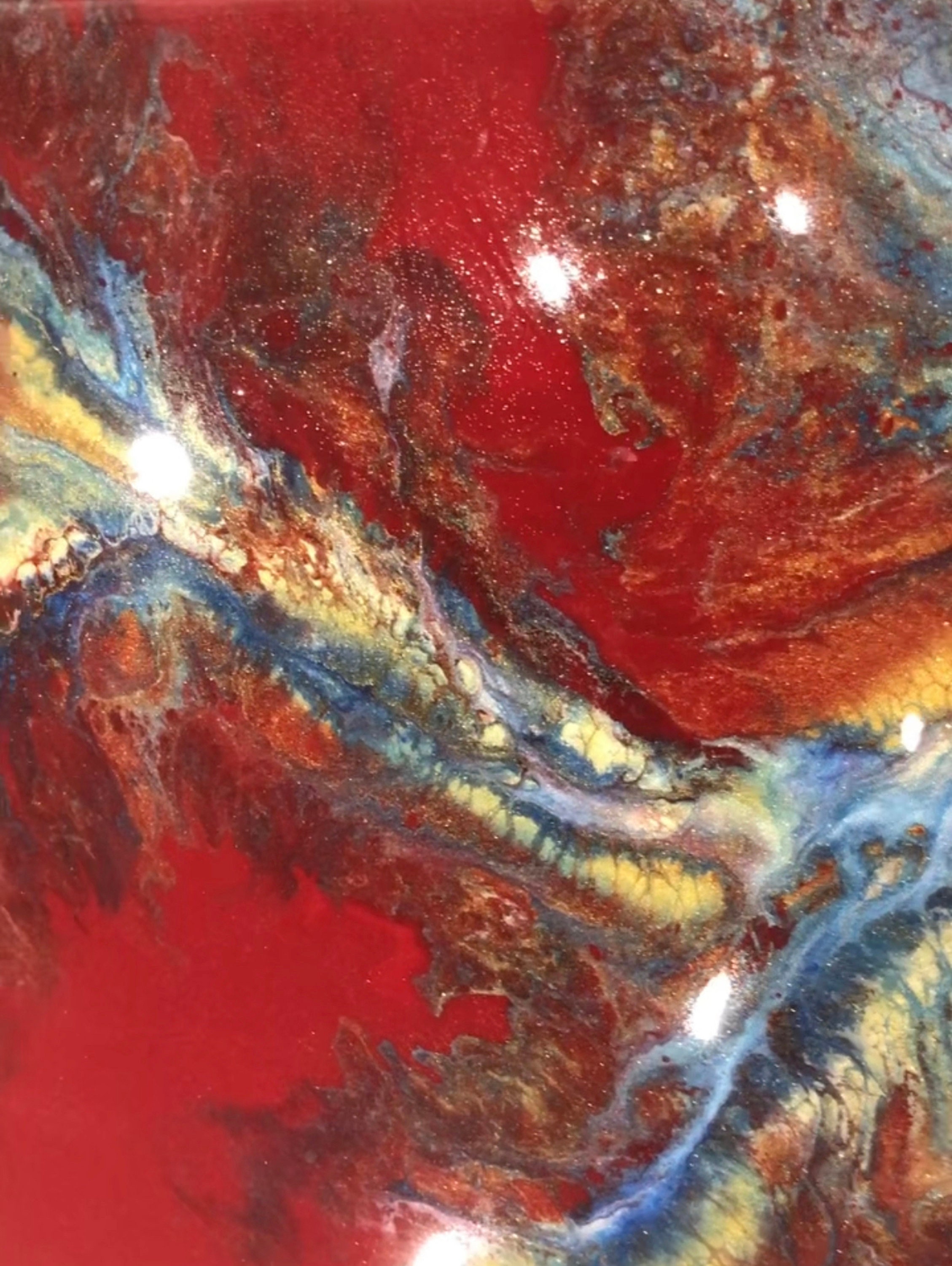 Red Acrylic Abstract Resin Art Original Signed by Ben Sharifian - Etsy