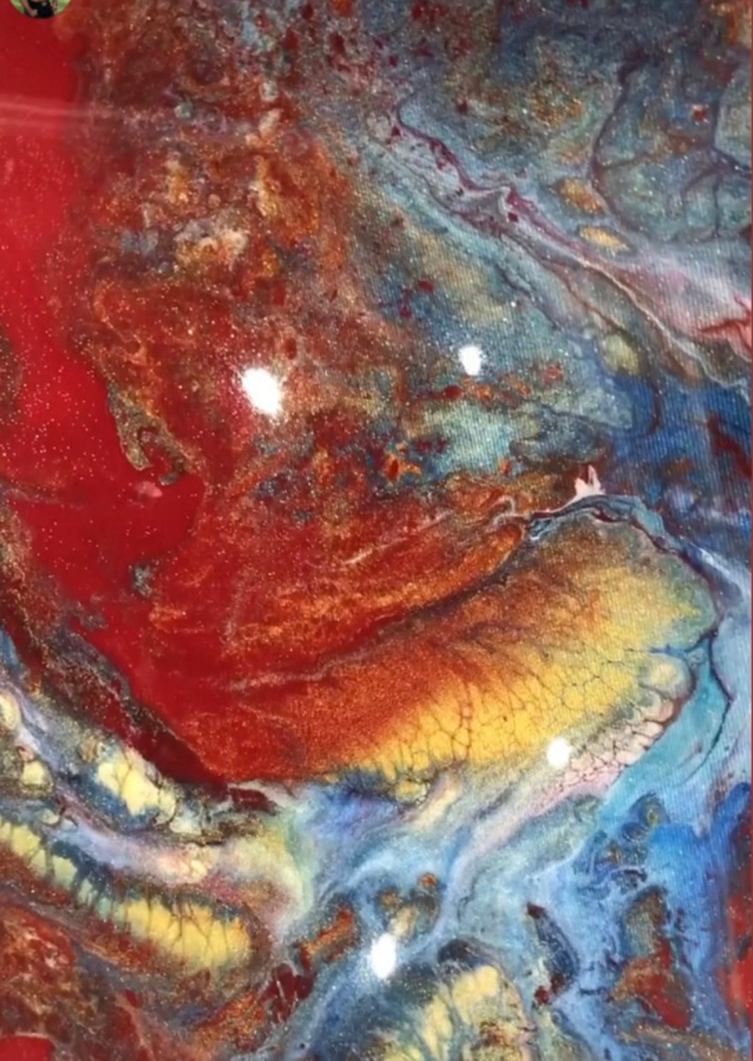 Red Acrylic Abstract Resin Art Original Signed by Ben Sharifian - Etsy