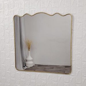 Asymmetrical Wavy Rectangle Mirror Home Decor Bathroom Modern Wall ...