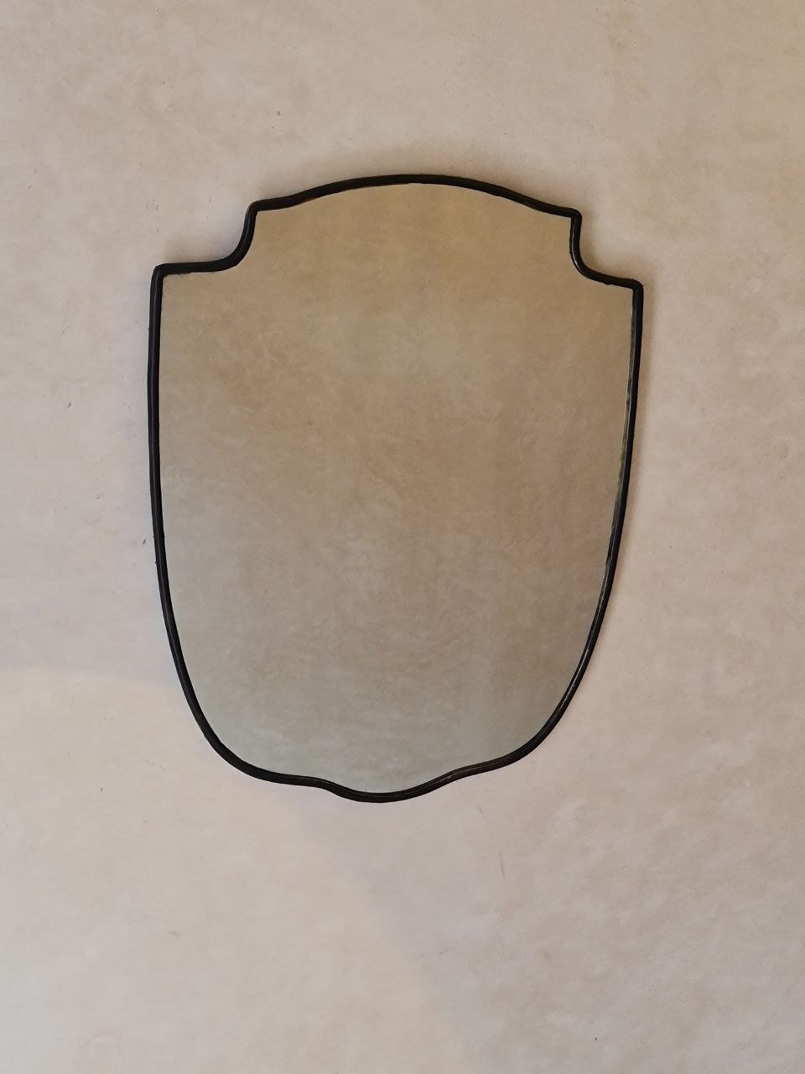 Antique Brass Mirror , Italian Shield Form Brass Wall Mirror - Etsy