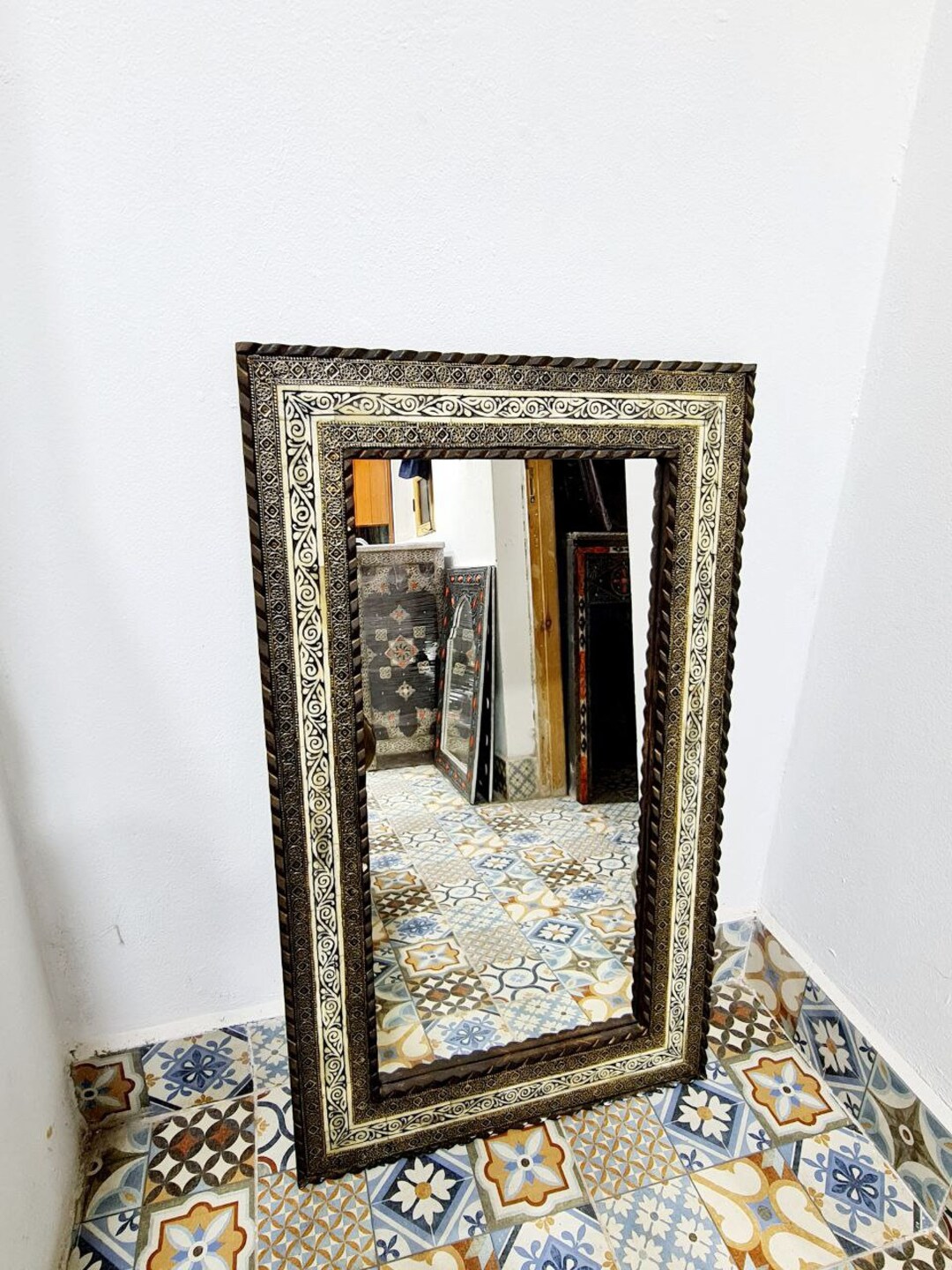 Moroccan Large Bone Mirror - Etsy