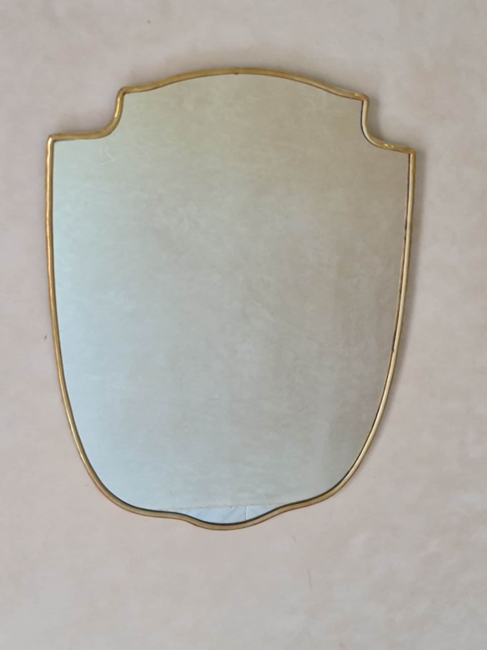 Antique Brass Mirror , Italian Shield Form Brass Wall Mirror - Etsy