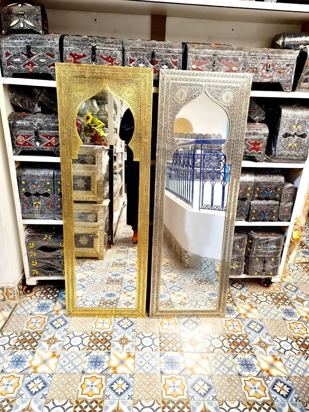 Moroccan Brass Mirror,gold Mirror,arch Mirror,gold Mirror,large Mirror ...