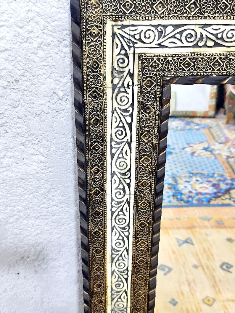 Moroccan Large Bone Mirror - Etsy